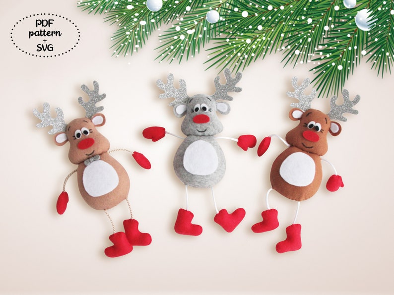 Felt Christmas Ornament Patterns Sewing Pattern PDF SVG - Etsy