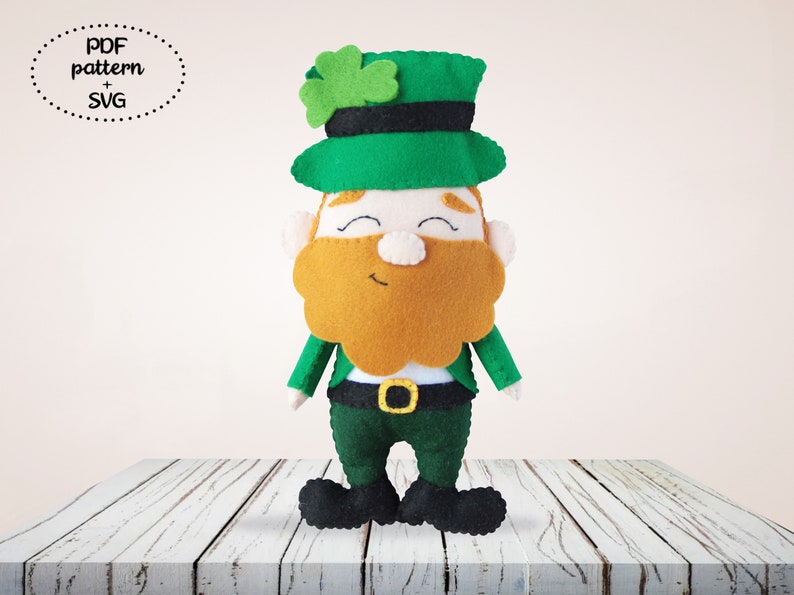 St Patrick's Day Felt Sewing Pattern, Easy Toy Felt Patterns, Patrick ...