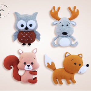Felt Woodland Sewing Pattern, Easy Animals Pattern PDF, Hand Sewing ...