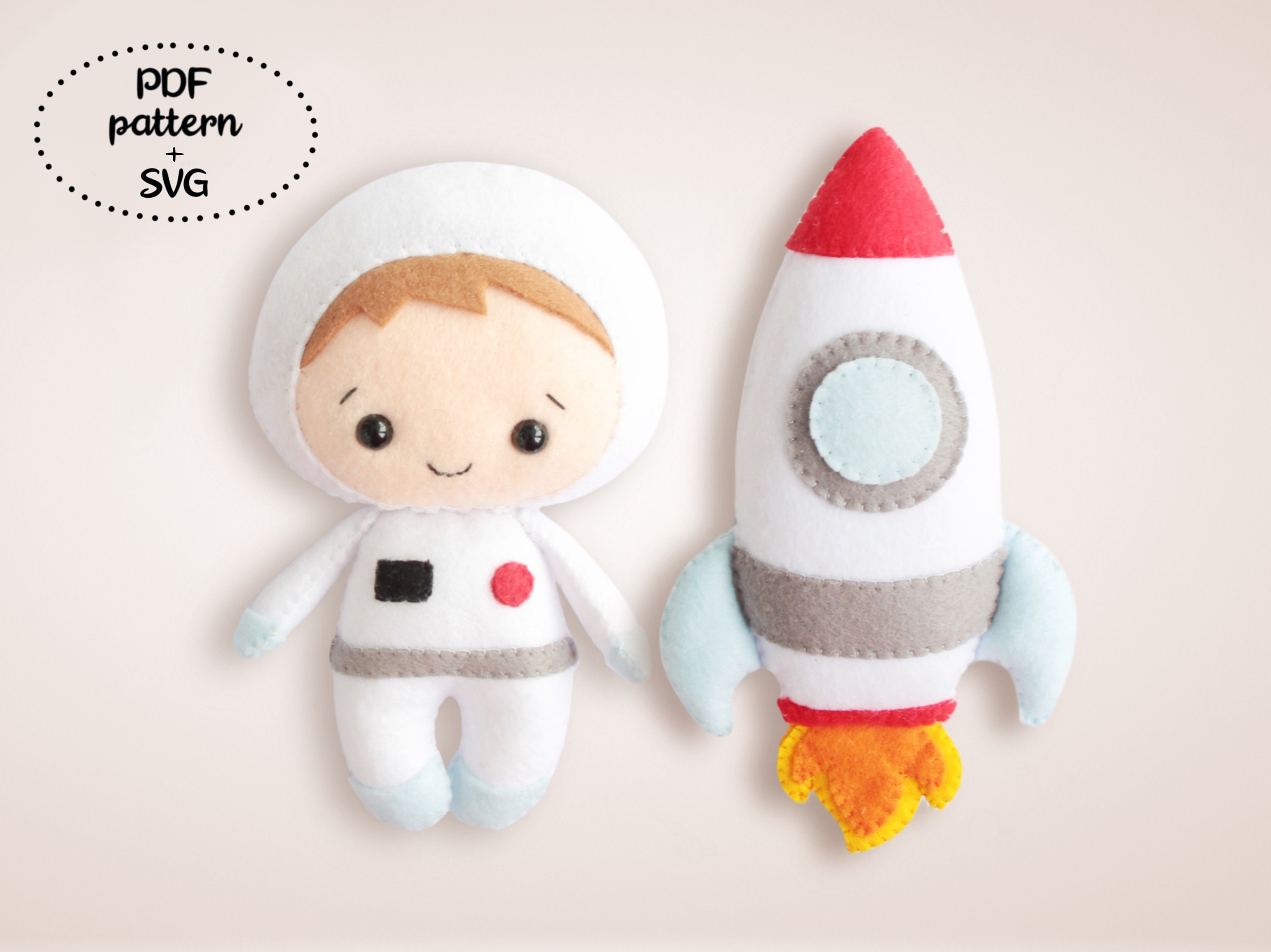 Rocket and Astronaut Felt Pattern PDF Sewing Pattern Space - Etsy