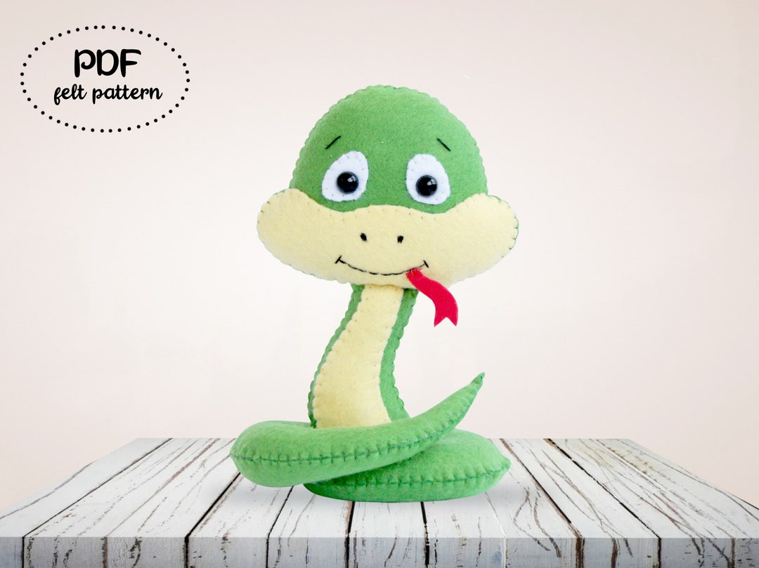 Snake Felt Sewing Pattern, Easy Toy Felt Patterns, Snake Tutorial, Felt ...