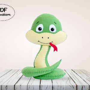 Snake Felt Sewing Pattern, Easy Toy Felt Patterns, Snake Tutorial, Felt ...