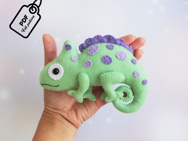 Felt Chameleon Pattern, Felt Animal Sewing Pattern, PDF and SVG - Etsy