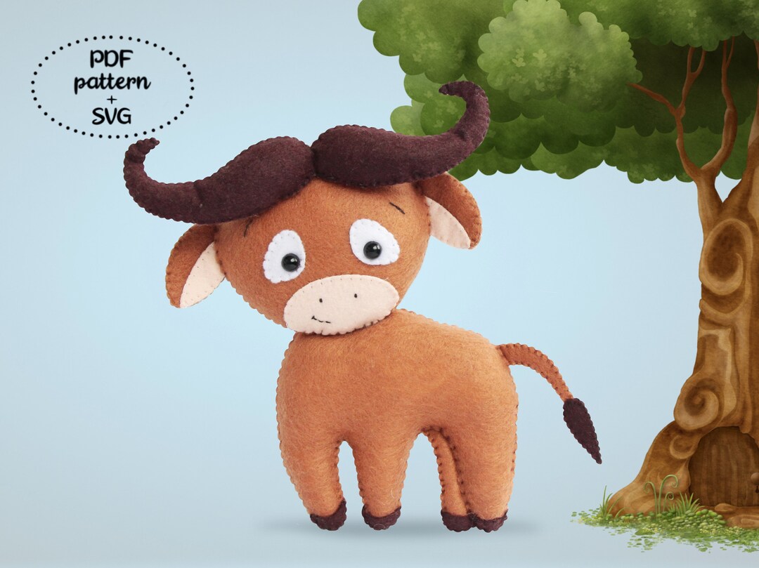 Buffalo Felt Sewing Pattern Easy Toy Felt Patterns Buffalo - Etsy