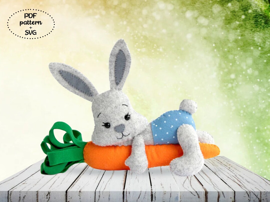 Felt Easter Bunny Pattern PDF, Bunny Sewing Pattern, Easter Decor DIY ...