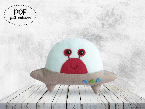UFO Felt Pattern PDF Alien Sewing Pattern Space Decor - Etsy