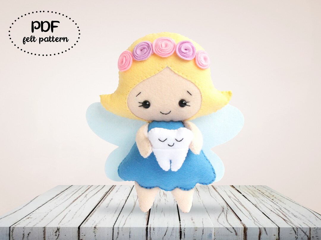 Felt Tooth Fairy Pattern, Easy Doll Sewing Patterns, Tooth Fairy Doll ...