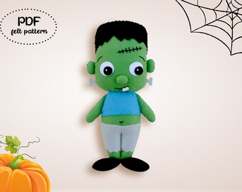Cute Frankenstein Pattern Halloween Sewing Tutorial Frankenstein Felt ...