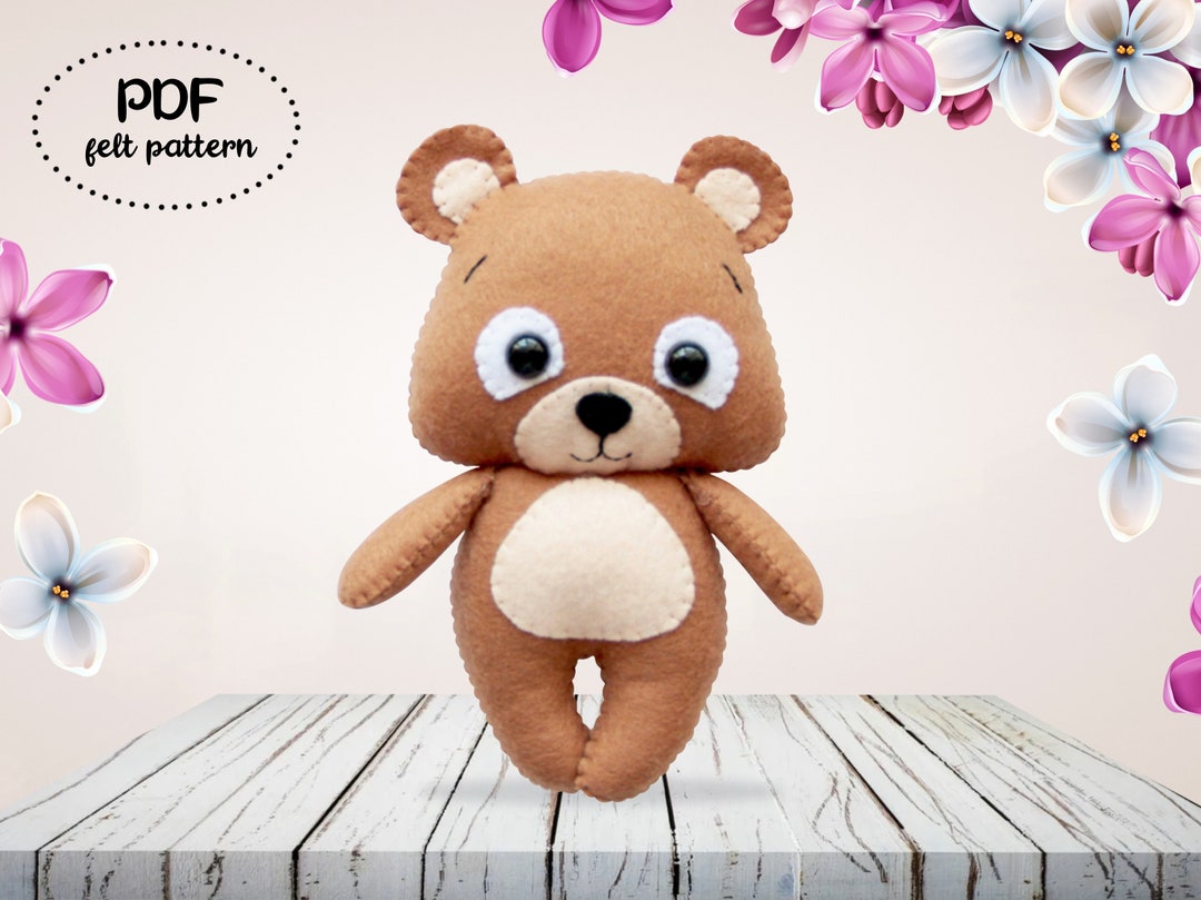 Felt Bear Toy, Sewing Pattern, Felt Bear Tutorial, Forest Animal PDF ...