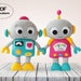 Robot Sewing Pattern, Felt Pattern, Felt Easy Sewing Plush Toy, Robot ...