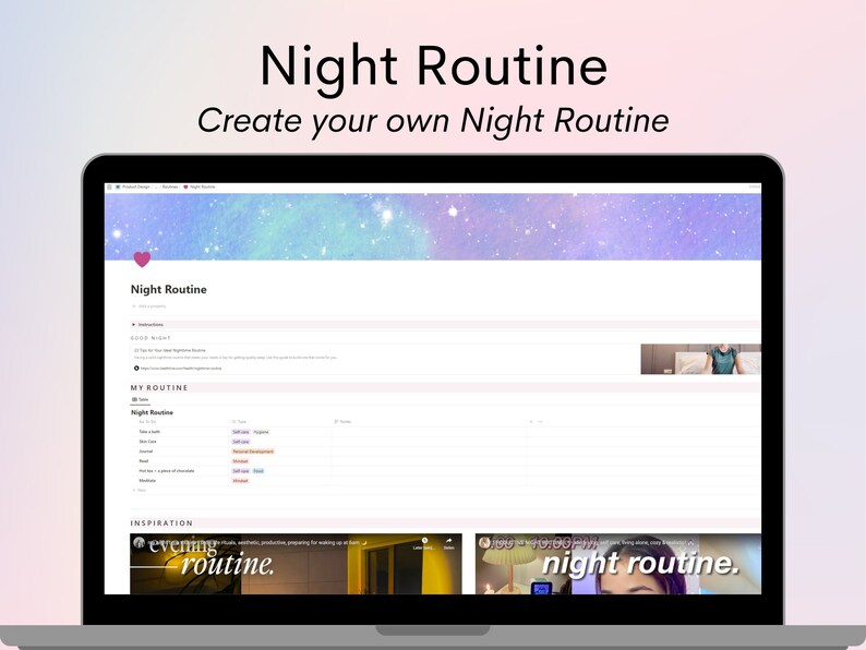 Notion Template, Notion Habit Tracker, Morning Routine, Notion ...