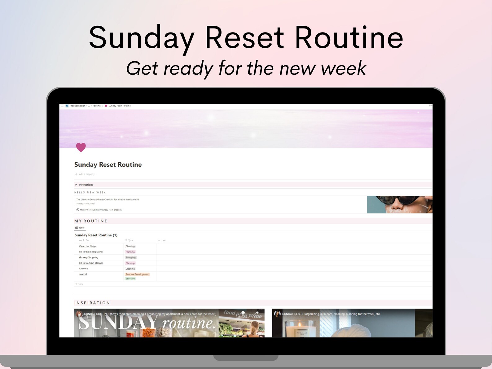 Notion Template, Notion Habit Tracker, Morning Routine, Notion ...