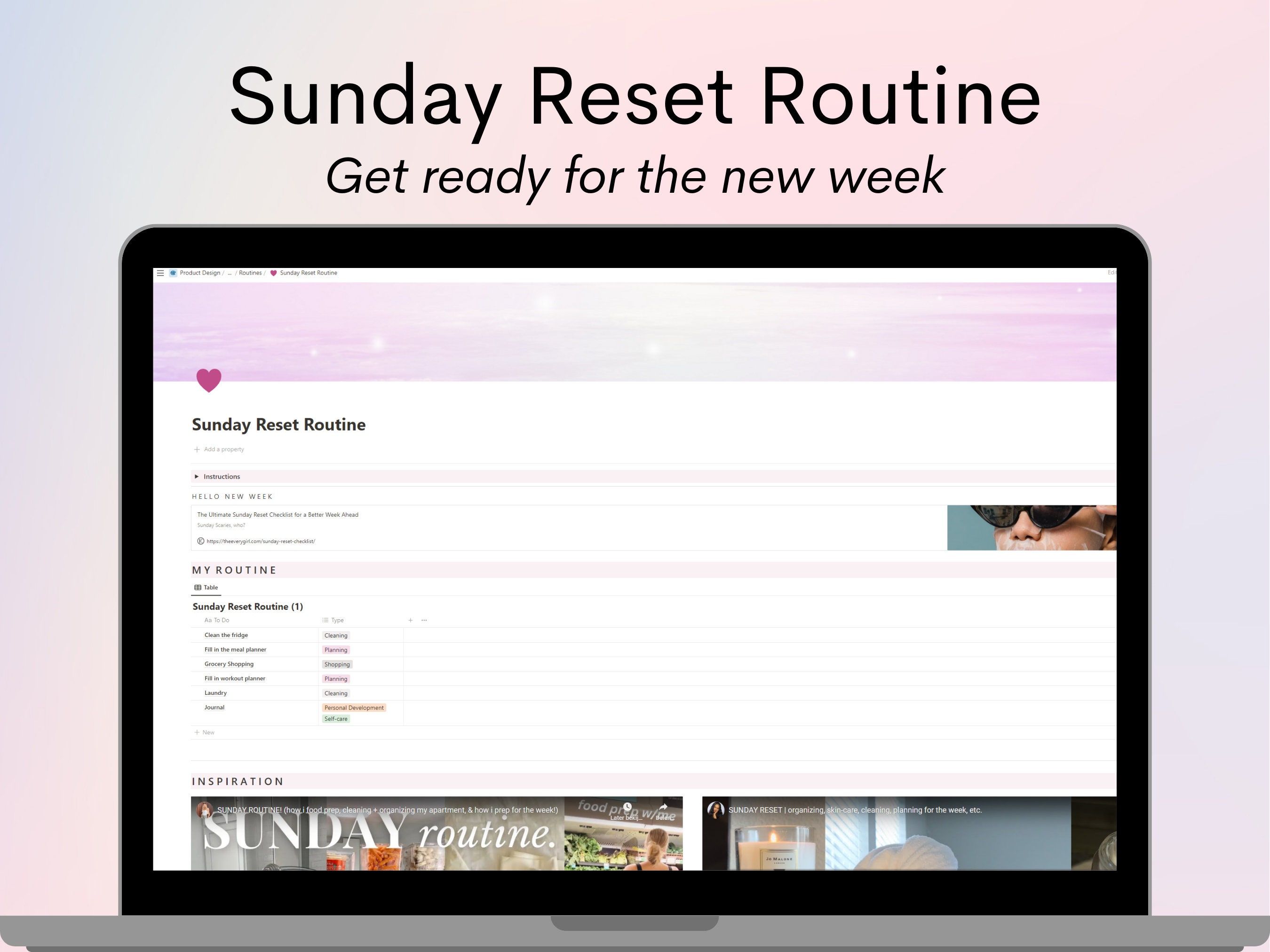 Notion Template, Notion Habit Tracker, Morning Routine, Notion ...
