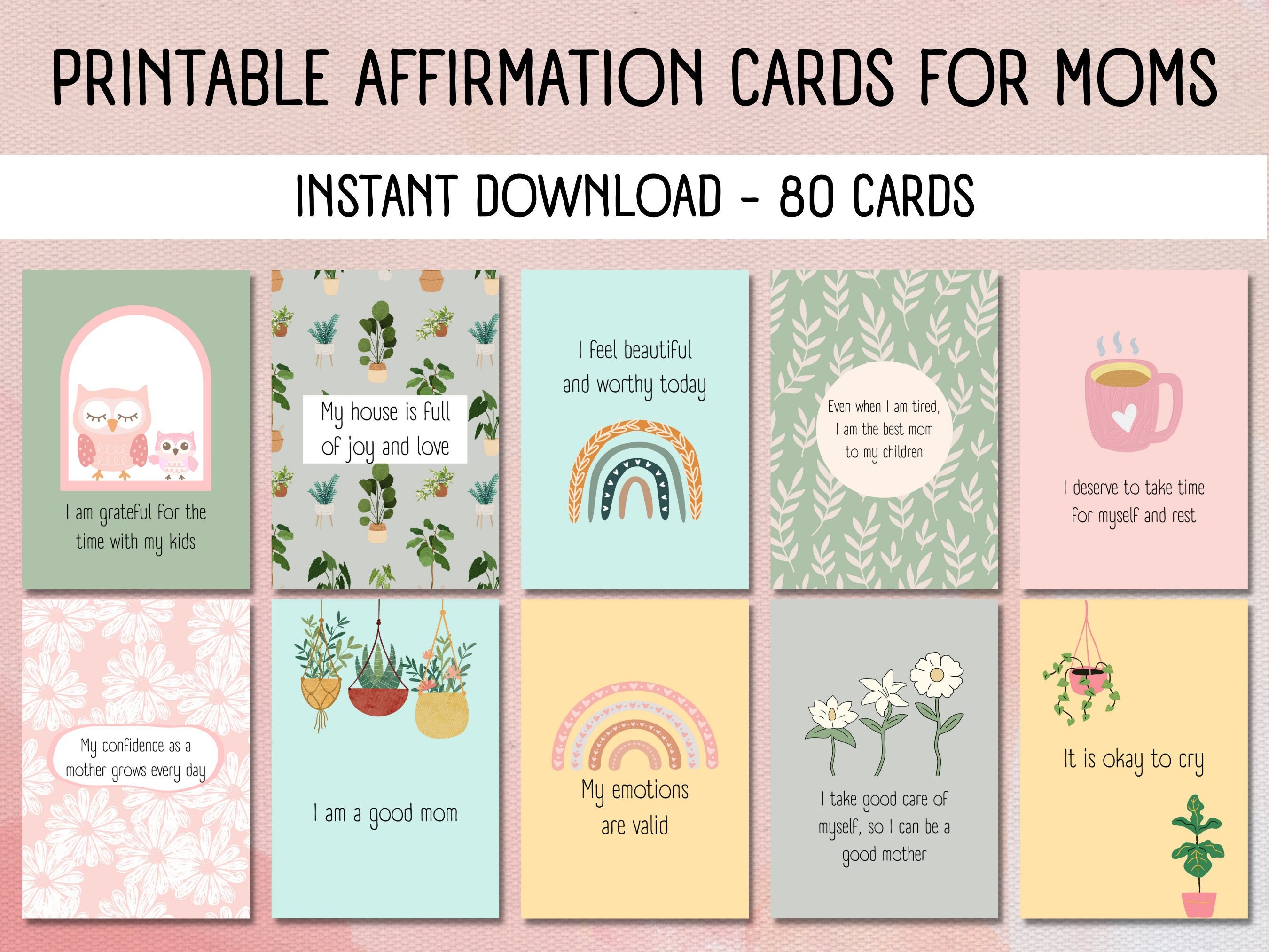 Motherhood Affirmation Cards, These Cards Make a Perfect Stress Relief ...