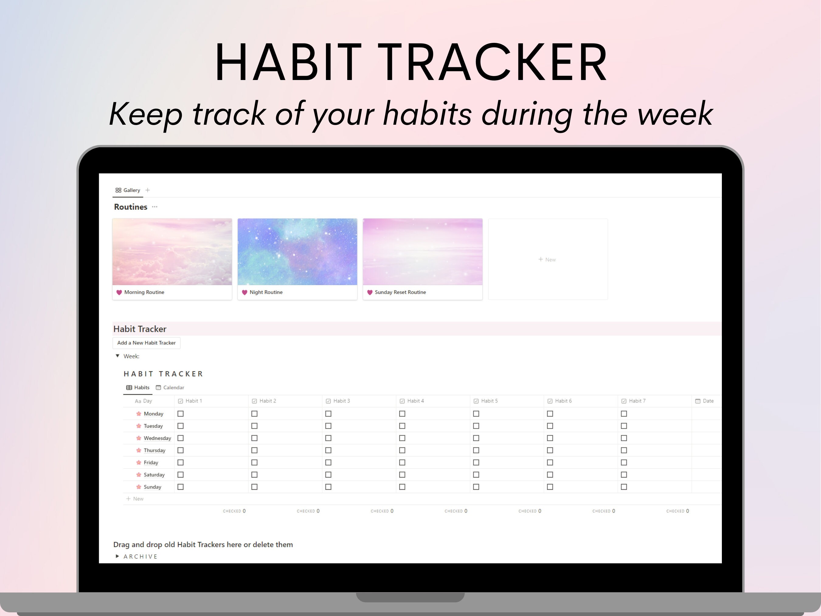 Notion Template, Notion Habit Tracker, Morning Routine, Notion ...