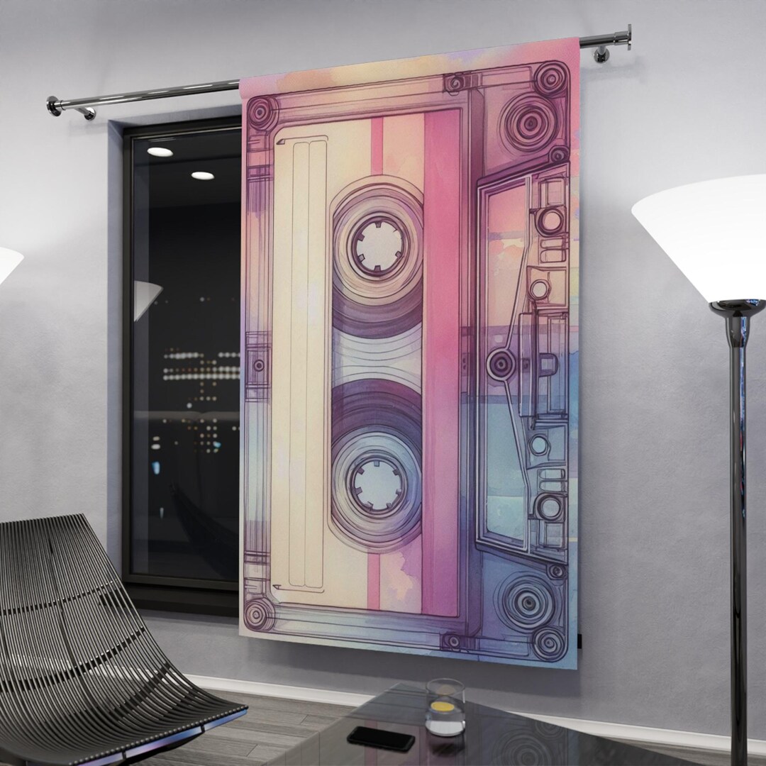 50 84 Watercolor Cassette Tape Window Curtain Panel - Etsy