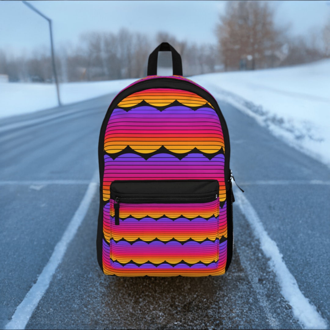 Retro Sunset Backpack Stylish and Functional Travel Bag - Etsy