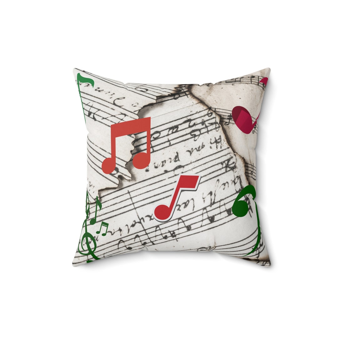 Colorful Music Notes Spun Polyester Square Pillow - Etsy
