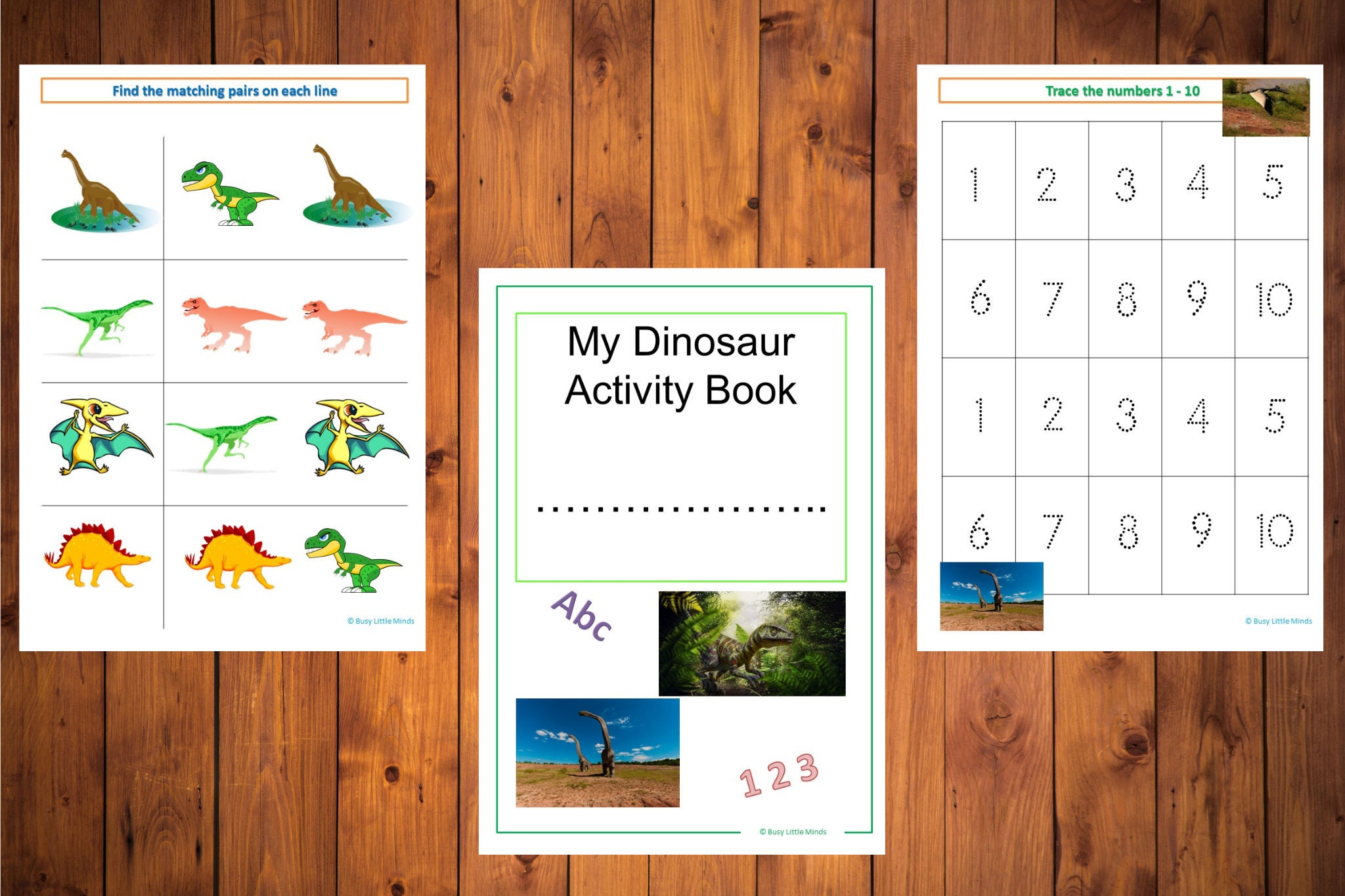 Dinosaur Themed Early Learning Instant Download Printable Sheets, Pre ...