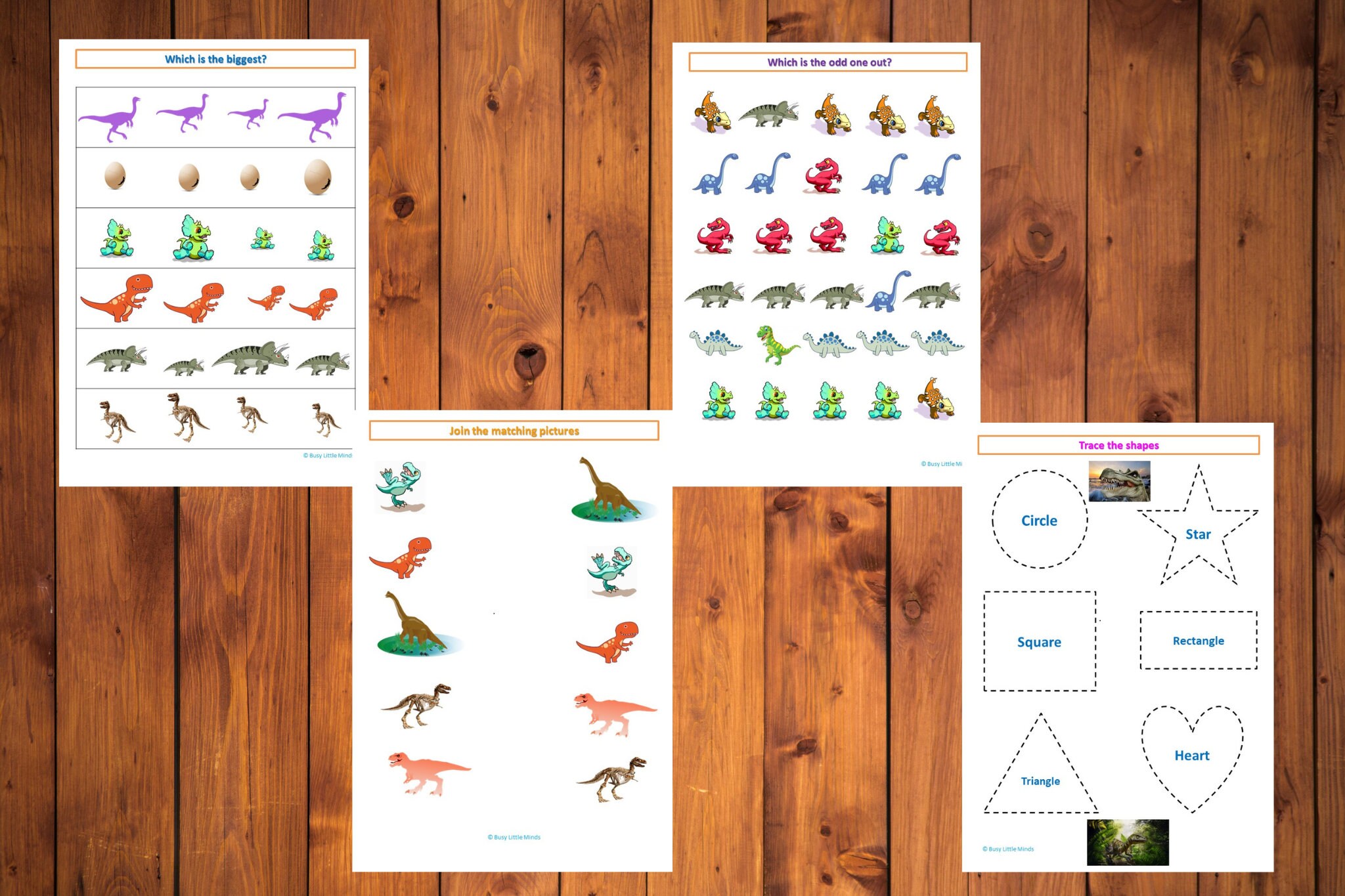 Dinosaur Themed Early Learning Instant Download Printable Sheets, Pre ...
