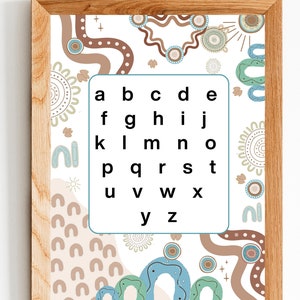 Aboriginal Art Alphabet Poster, Educational Wall Art Printable ...