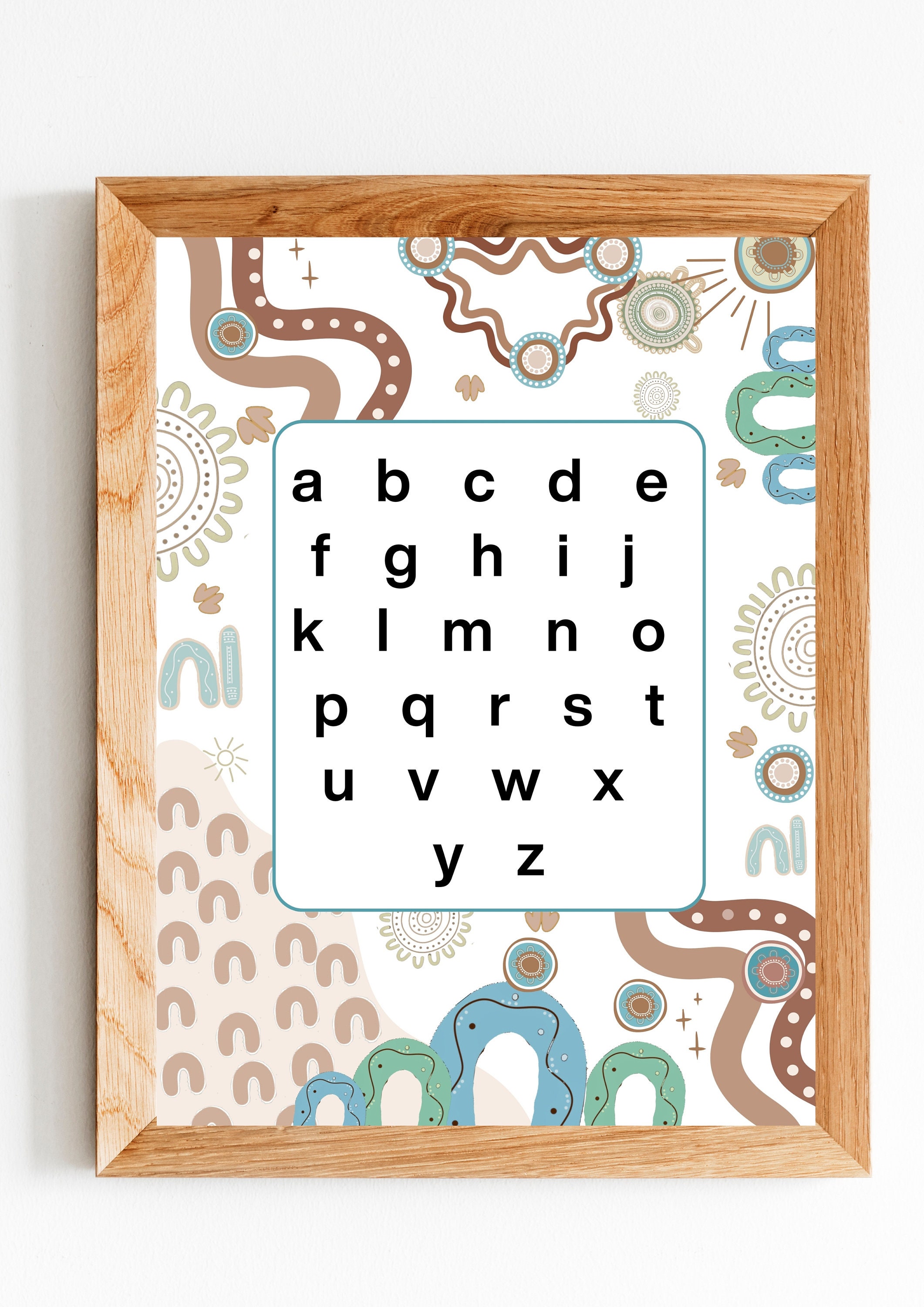 Aboriginal Art Alphabet Poster, Educational Wall Art Printable ...