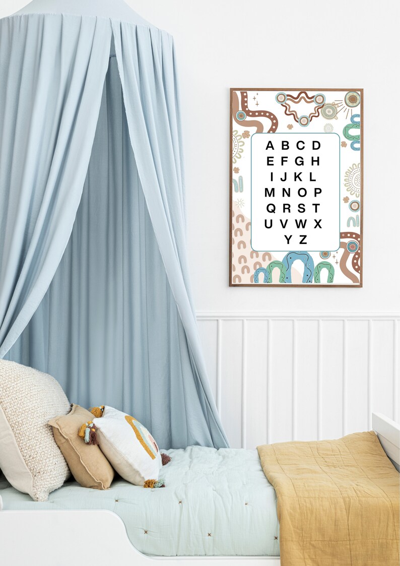 Aboriginal Art Alphabet Poster, Educational Wall Art Printable ...