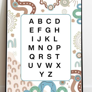Aboriginal Art Alphabet Poster, Educational Wall Art Printable ...