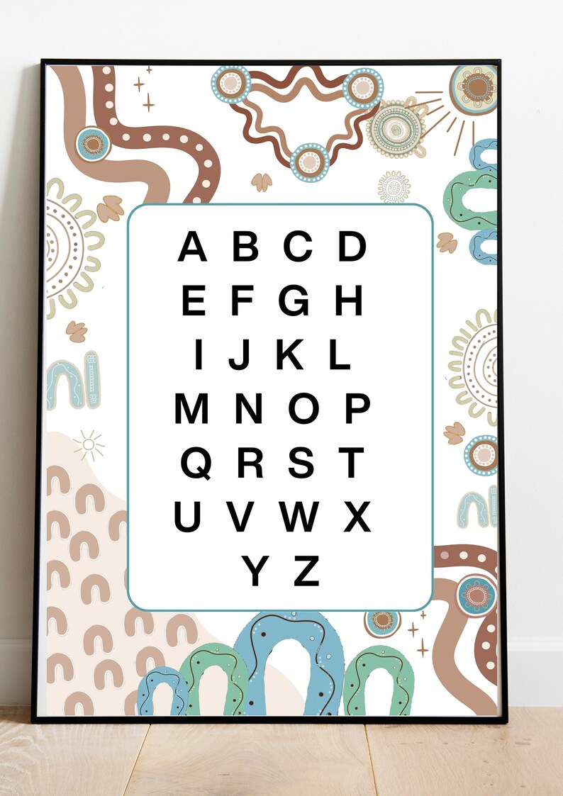 Aboriginal Art Alphabet Poster, Educational Wall Art Printable ...