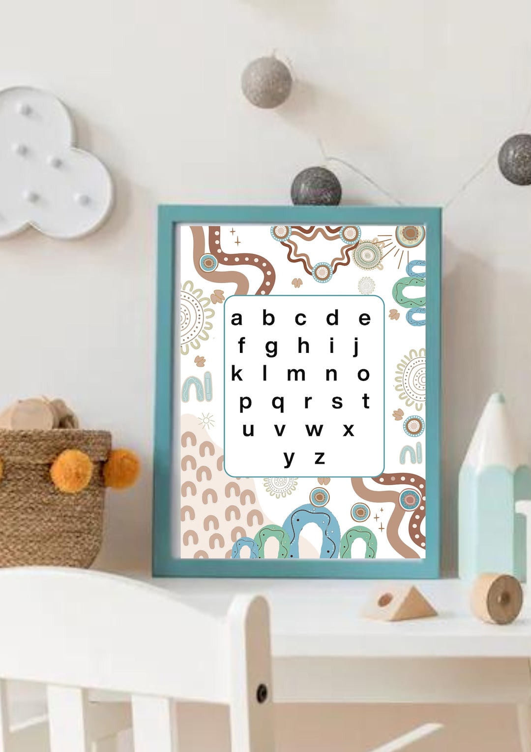 Aboriginal Art Alphabet Poster, Educational Wall Art Printable ...