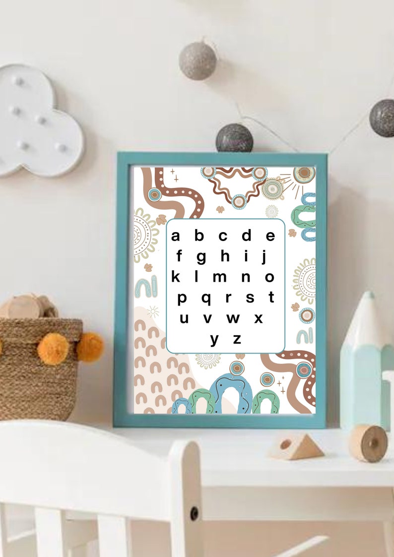 Aboriginal Art Alphabet Poster, Educational Wall Art Printable ...