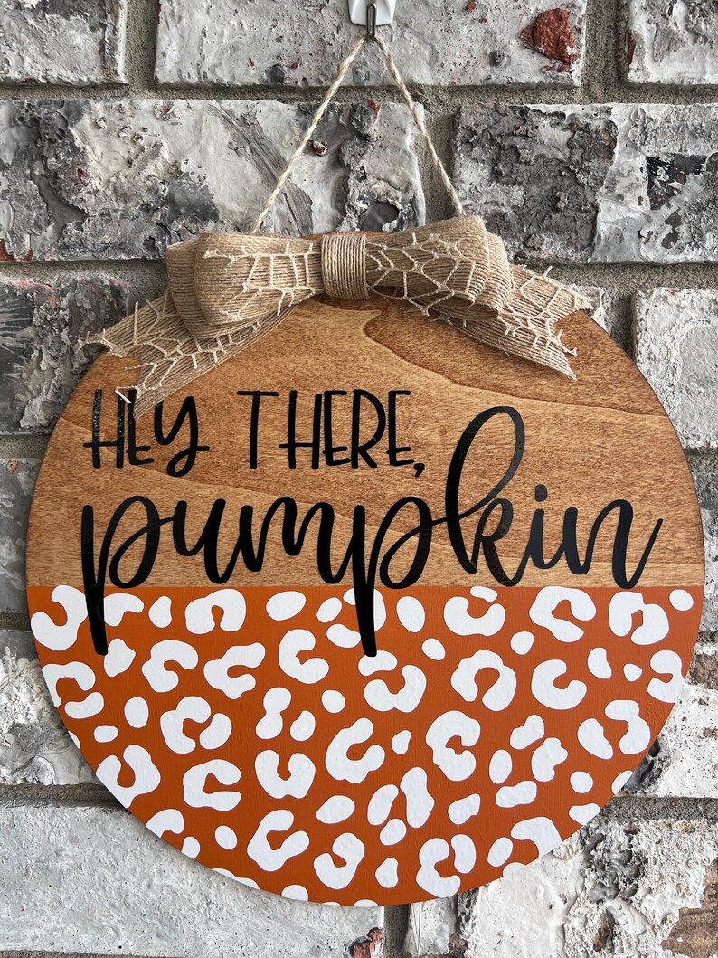 Hey There, Pumpkin Door Hanger/wreath Sign - Etsy