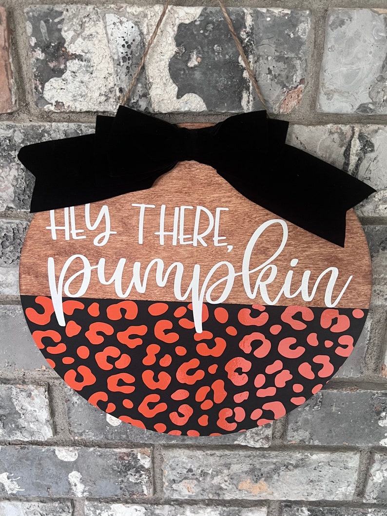 Hey There, Pumpkin Door Hanger/wreath Sign - Etsy