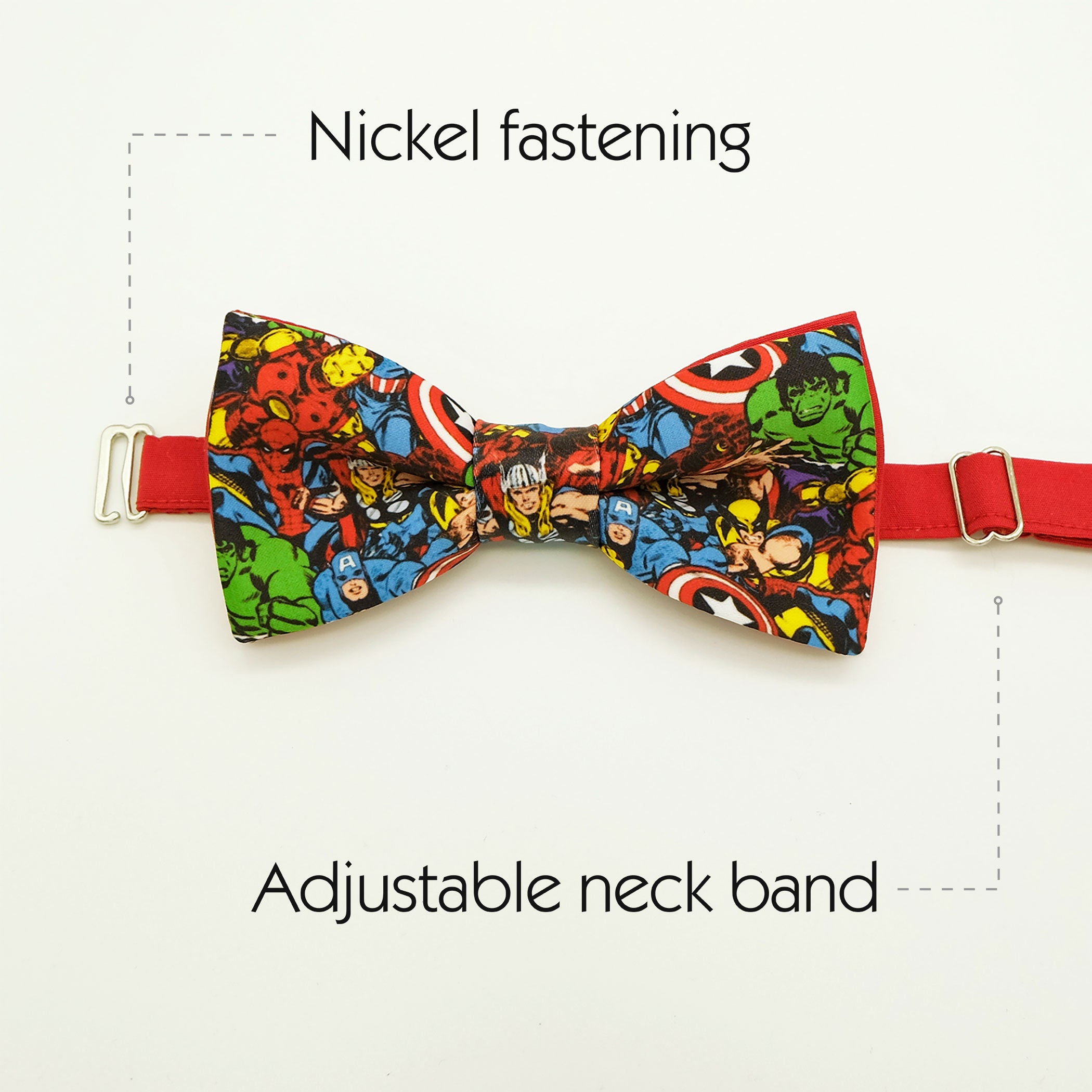 Superhero Bow Tie, Iron Man Bow Tie, Red Bow Tie, Geek Bow Tie, Kids ...
