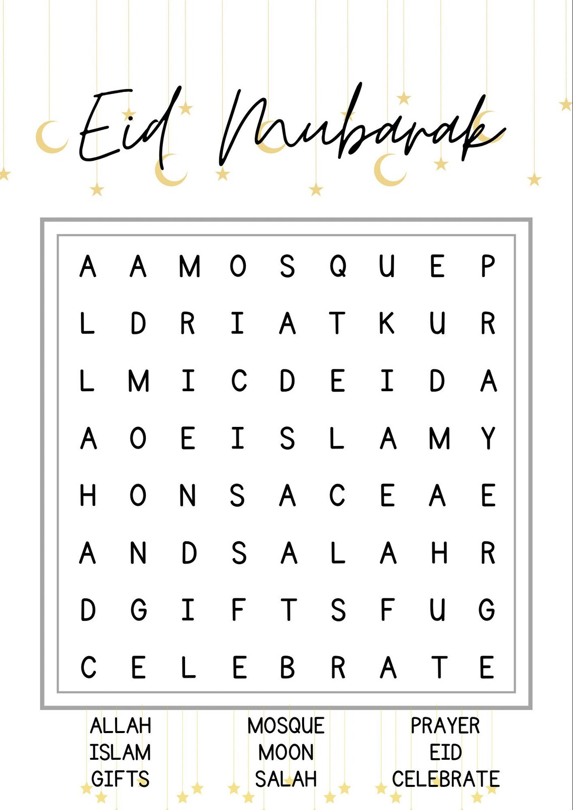 EID WORDSEARCH - Etsy