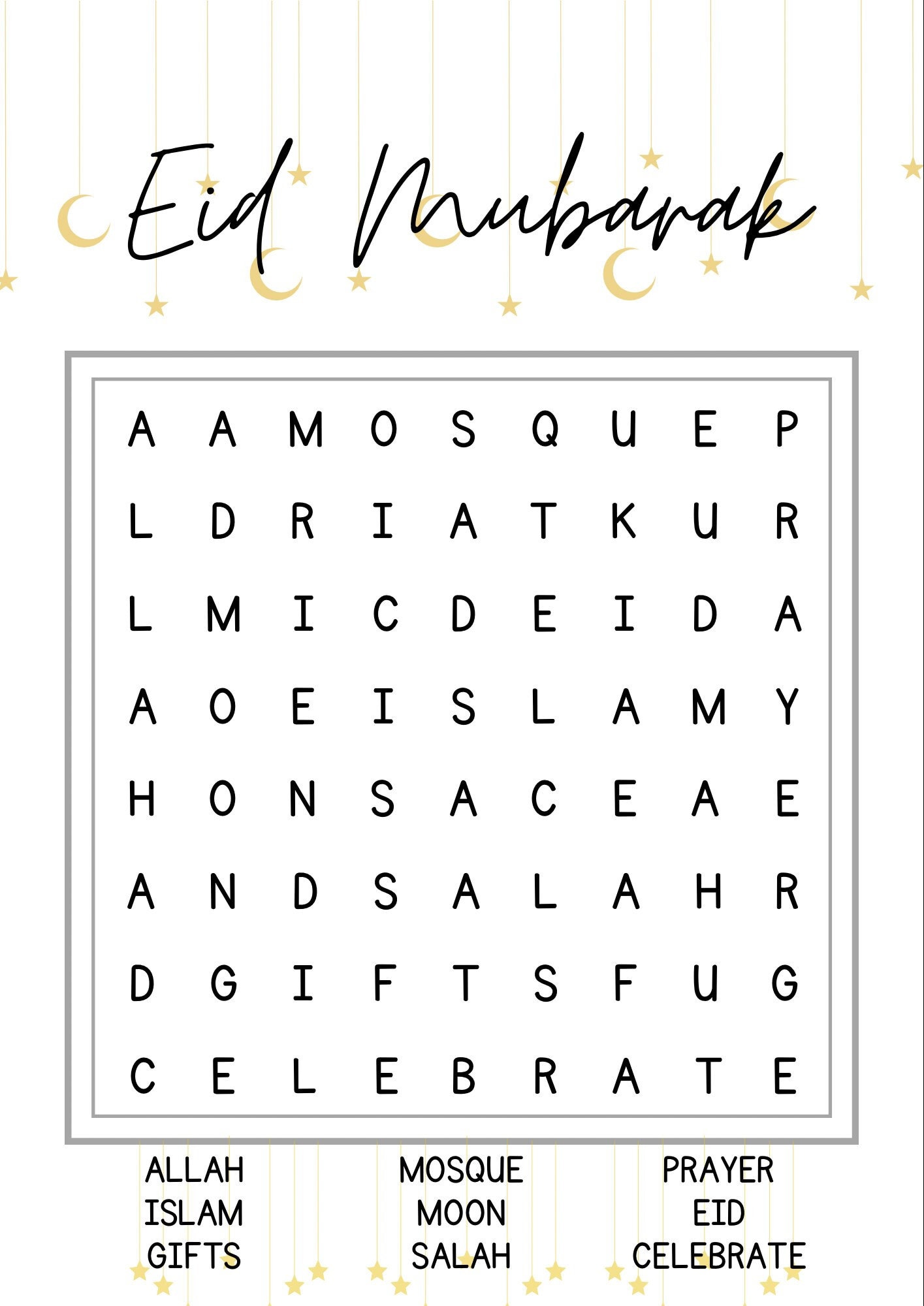 EID WORDSEARCH - Etsy