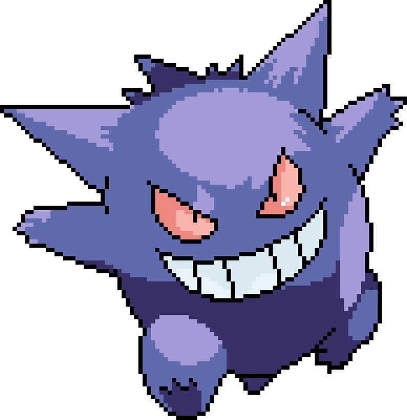 Gengar Pokemon Cross Stitch PDF Pattern, Digital Design - Etsy