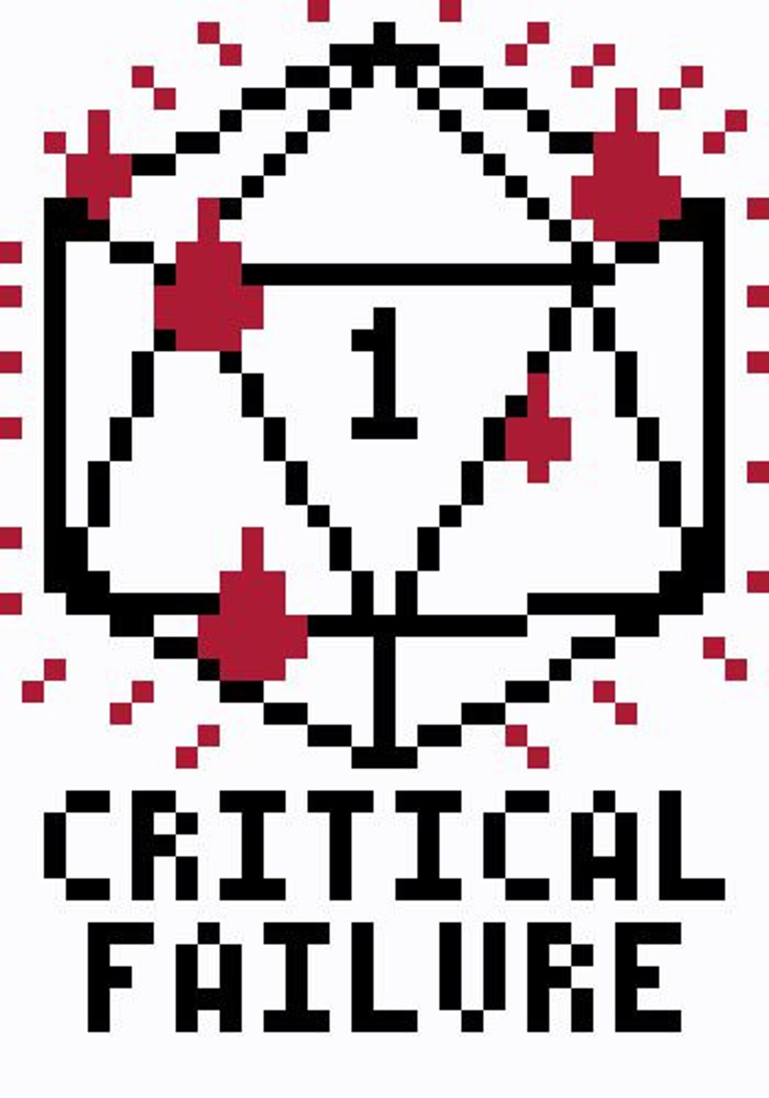 Critical Failure Die Dungeons and Dragons Cross Stitch PDF Pattern ...