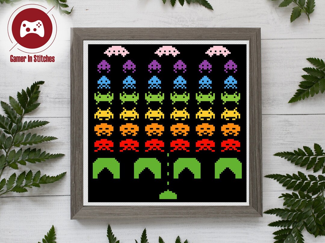 Space Invaders - Cross Stitch PDF Pattern, Digital Design - Etsy