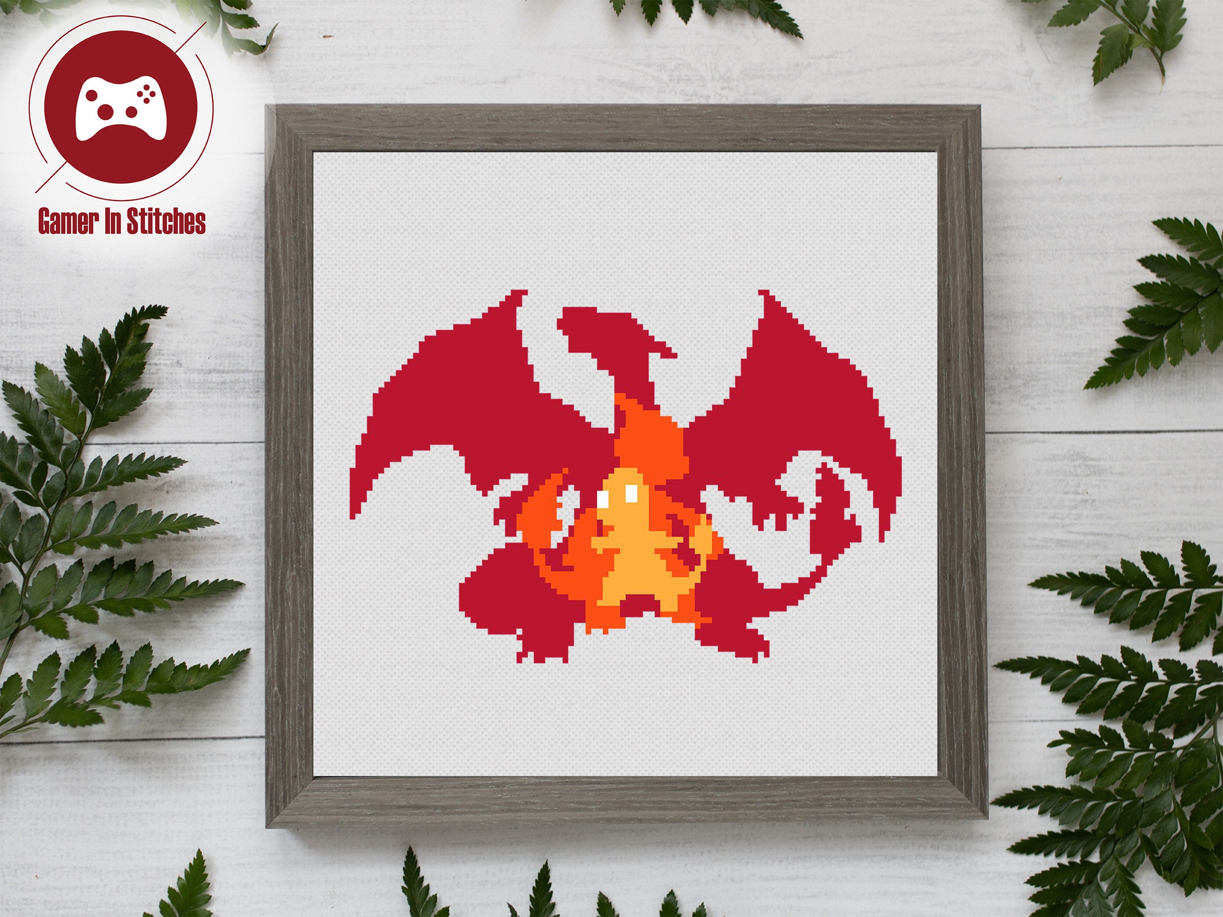 Charmander Evolution Silhouette - Cross Stitch PDF Pattern, Digital ...