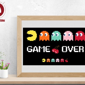 Pacman GAME OVER - Cross Stitch PDF Pattern, Digital Design - Etsy