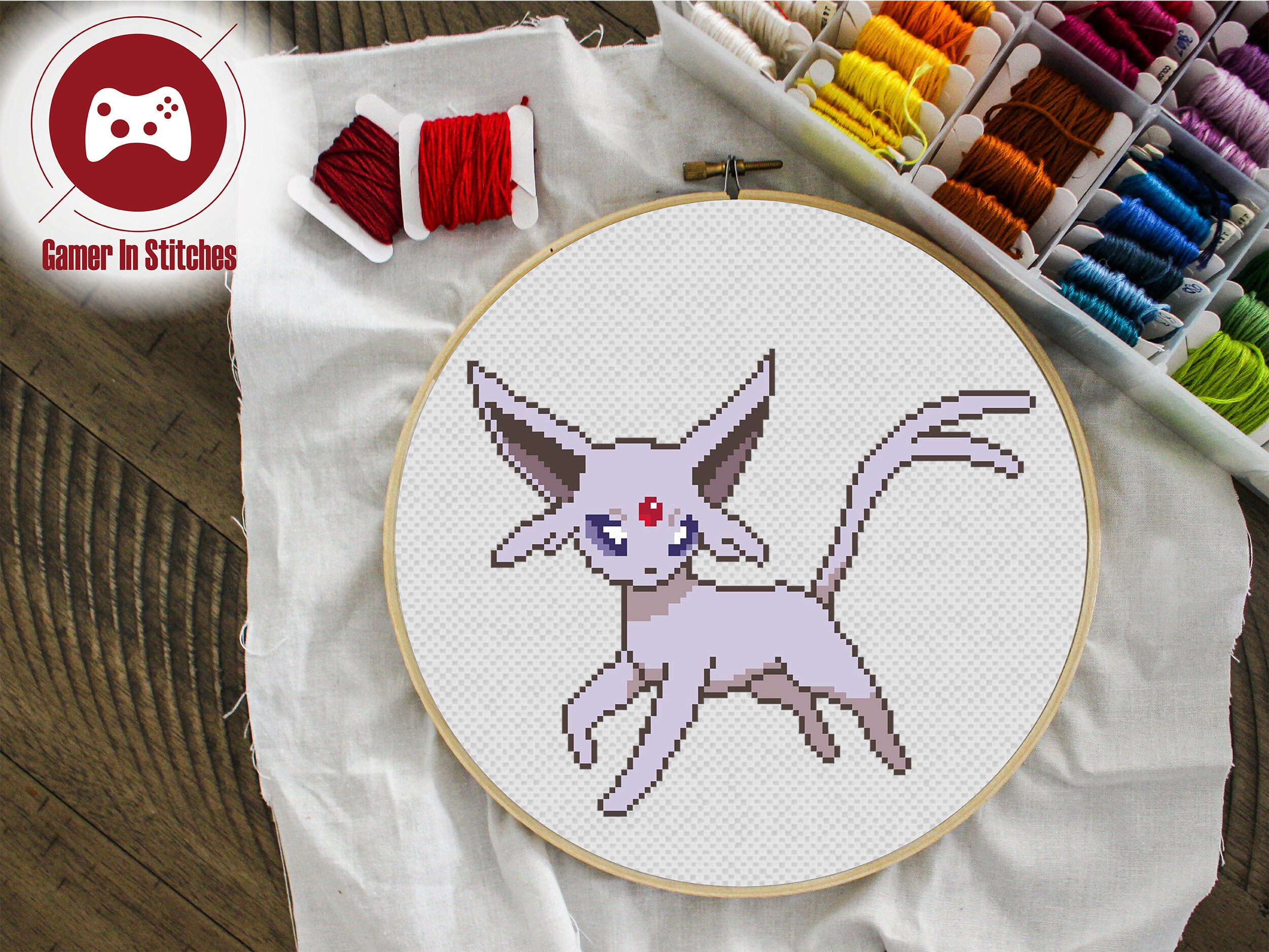 Espeon Eevee Evolutions Cross Stitch PDF Pattern, Digital Design - Etsy