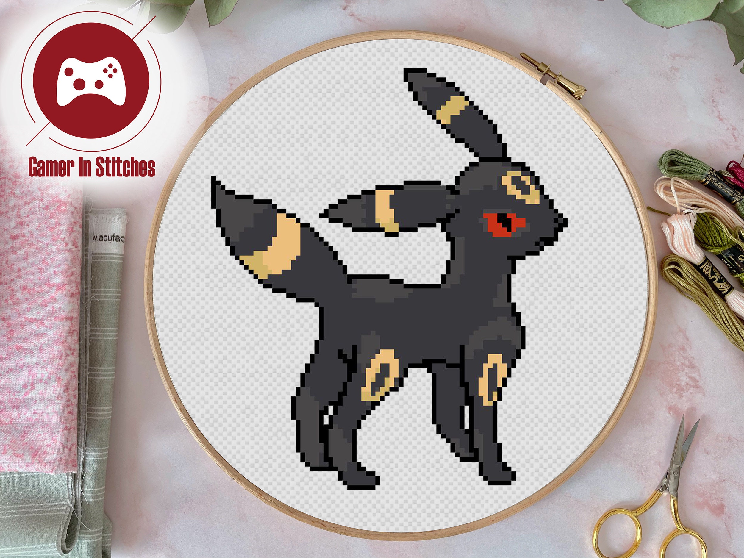 Umbreon - Eevee Evolutions - Cross Stitch PDF Pattern, Digital Design ...