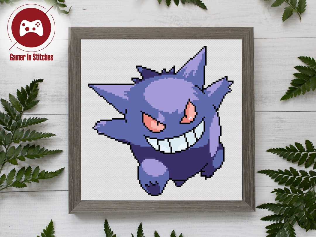 Gengar - Pokemon - Cross Stitch PDF Pattern, Digital Design - Etsy