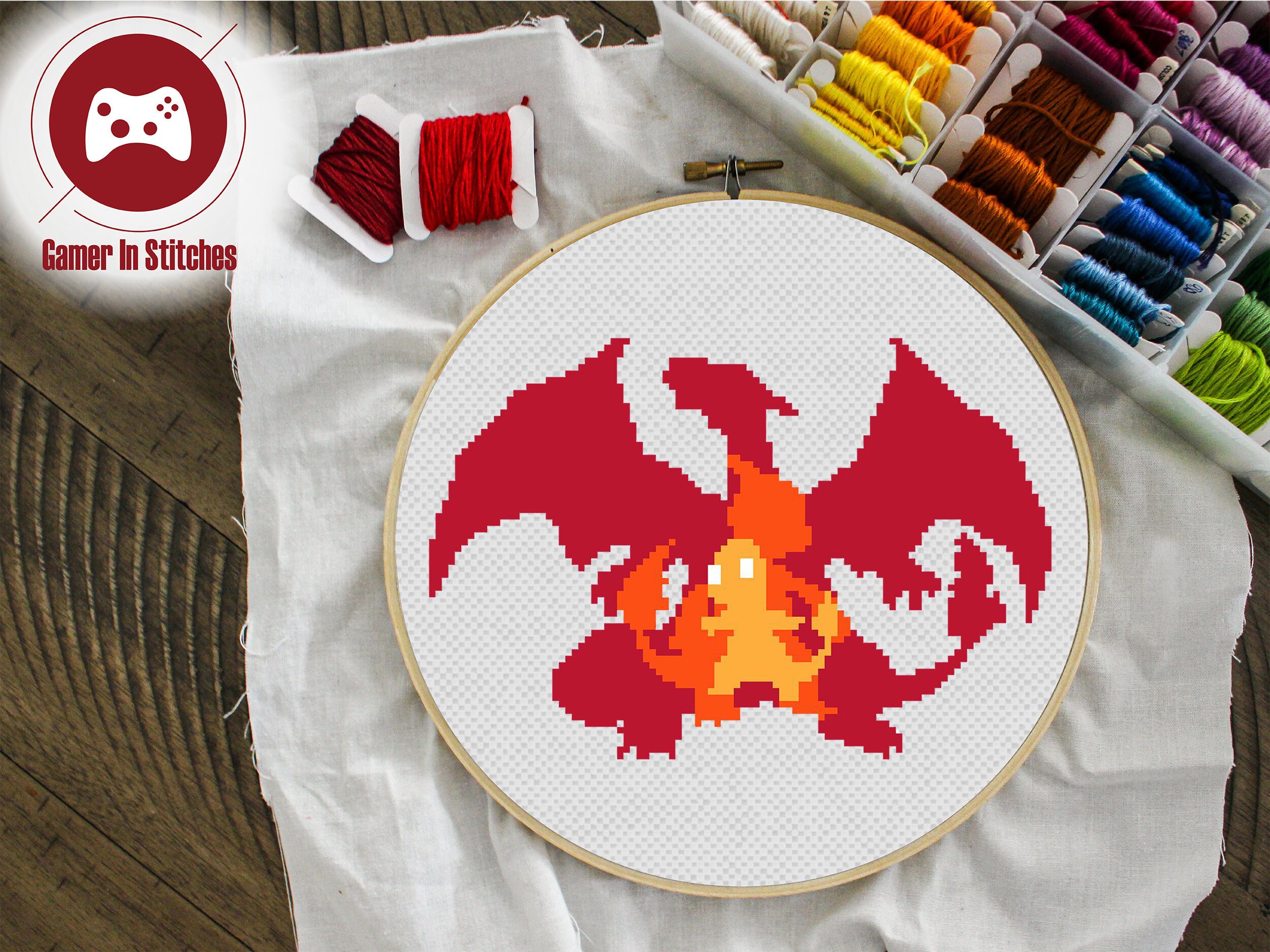 Charmander Evolution Silhouette - Cross Stitch PDF Pattern, Digital ...