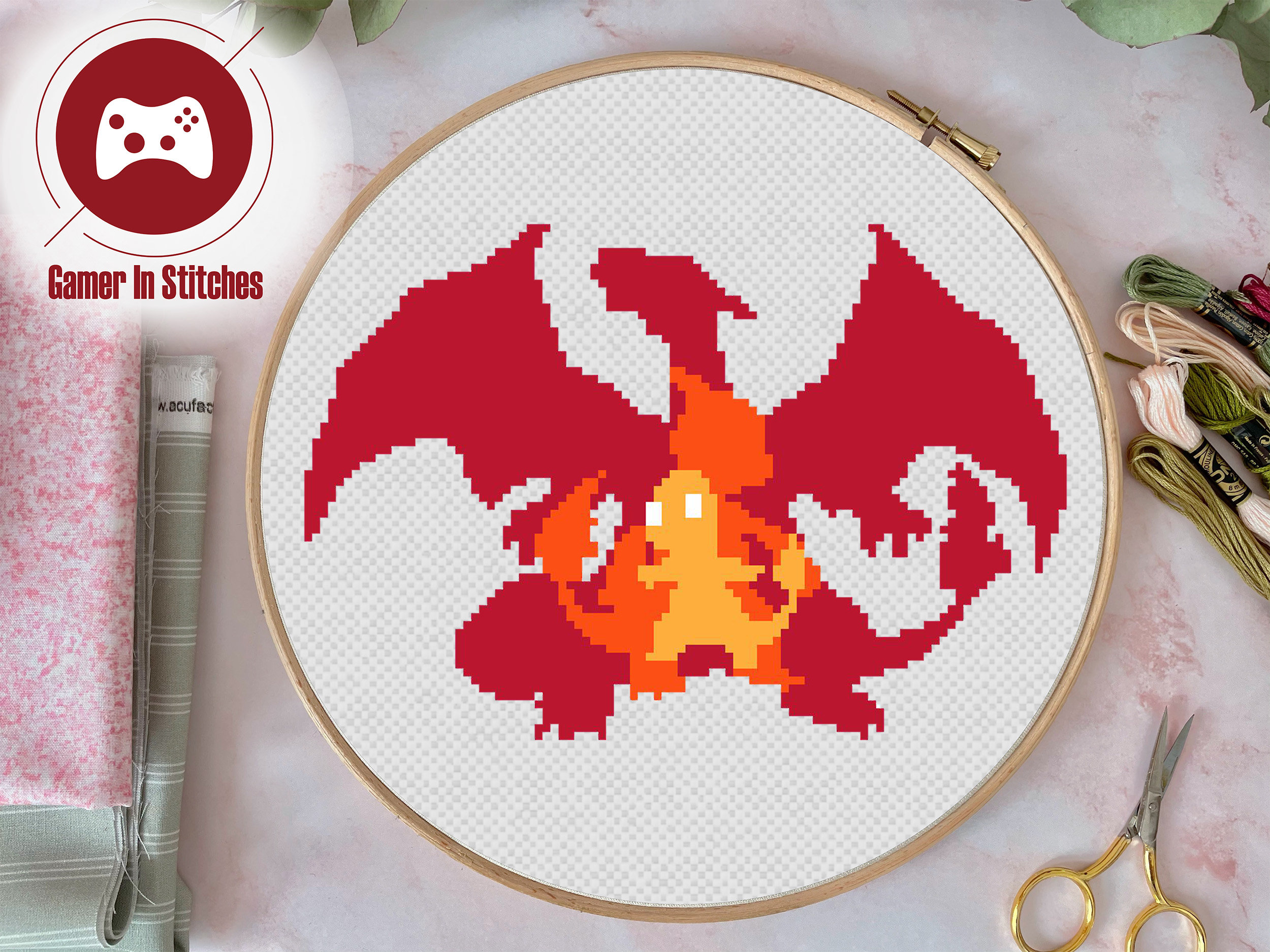 Charmander Evolution Silhouette - Cross Stitch PDF Pattern, Digital ...
