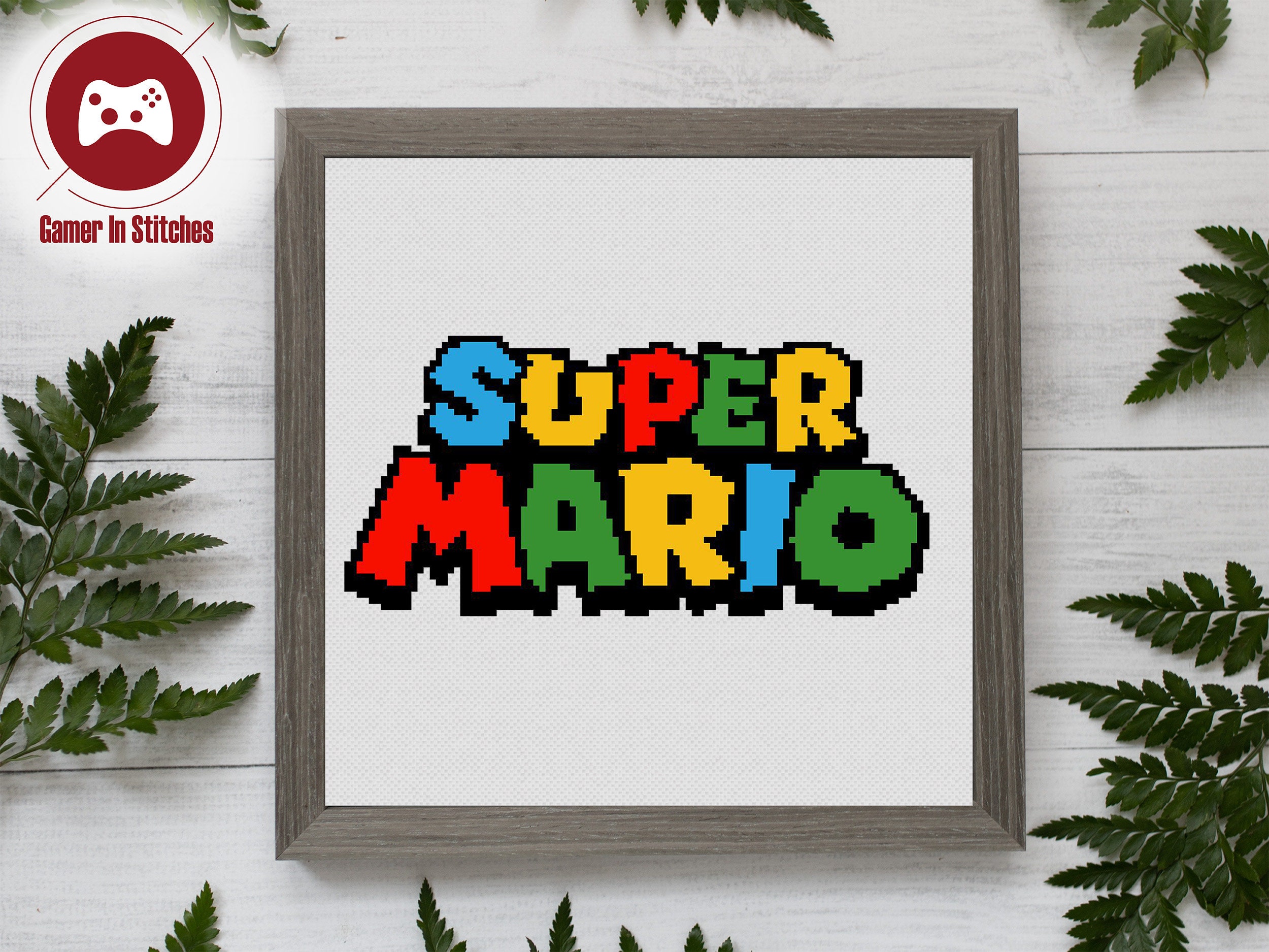 Super Mario Logo Cross Stitch PDF Pattern, Digital Design - Etsy