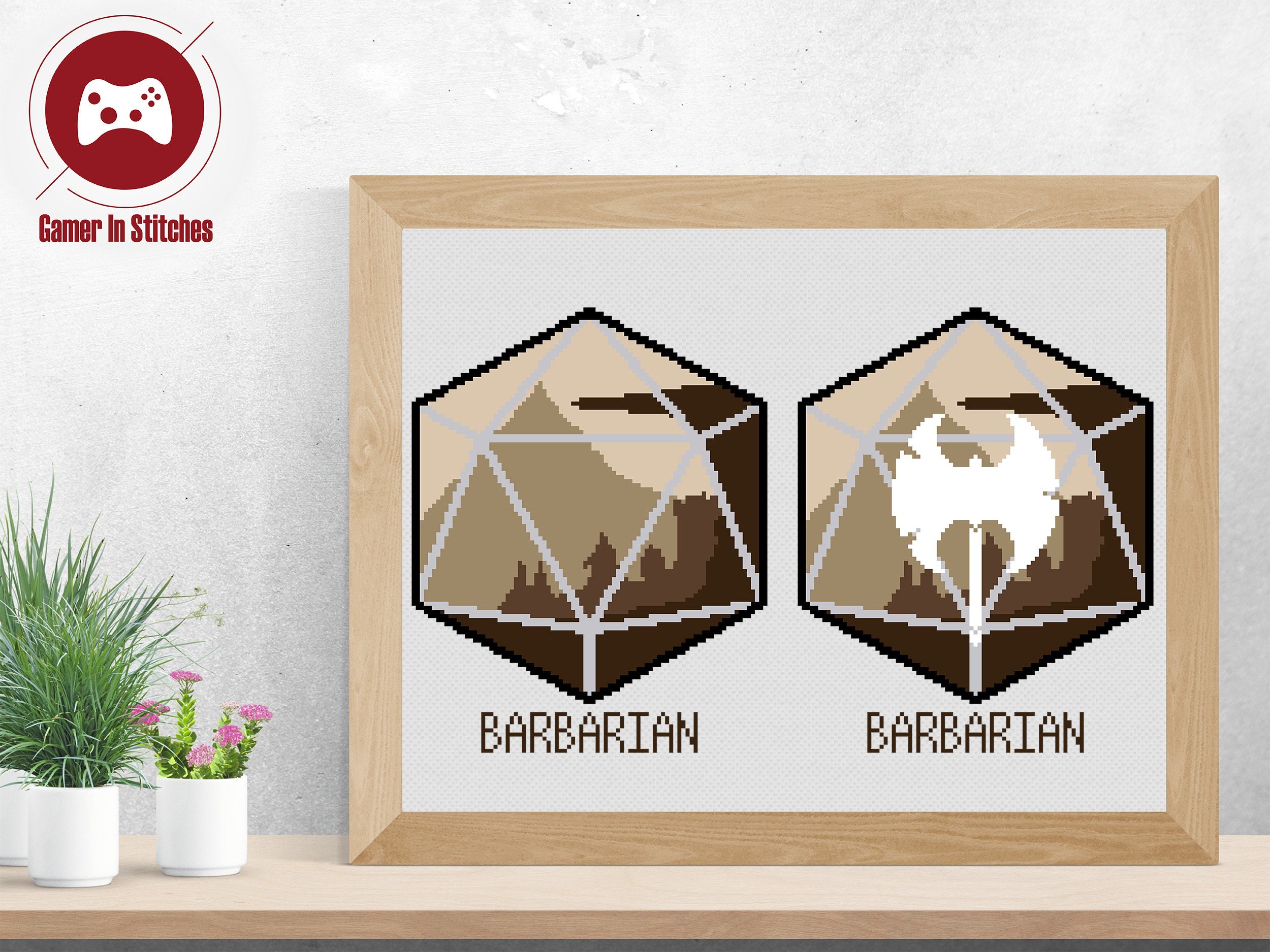 Barbarian Dnd Class Symbol - Dungeons and Dragons - Cross Stitch PDF ...