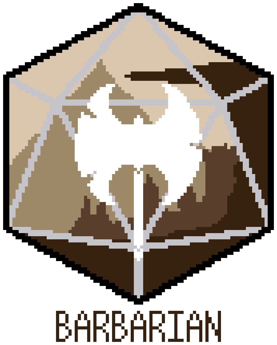 Barbarian Dnd Class Symbol - Dungeons and Dragons - Cross Stitch PDF ...