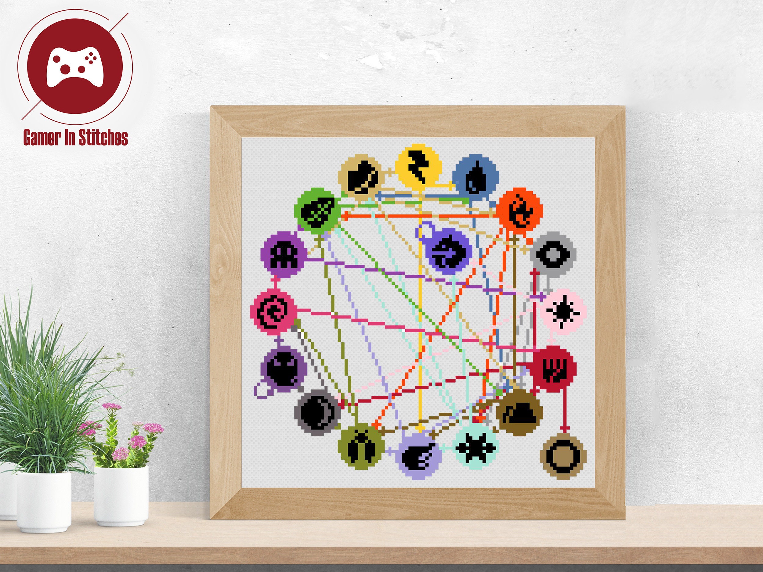 Pokemon Type Strengths Chart - Cross Stitch PDF Pattern, Digital Design ...